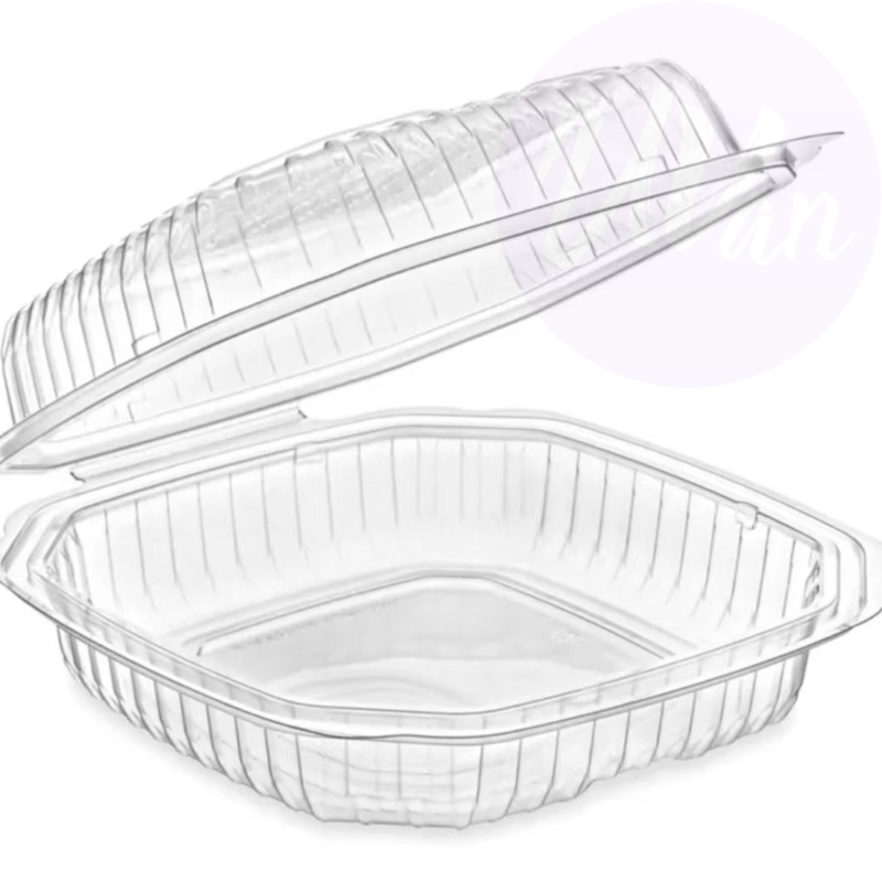 9x9x3″ Clear Hinged Container 200 – UVan Enterprises LTD | Disposable ...