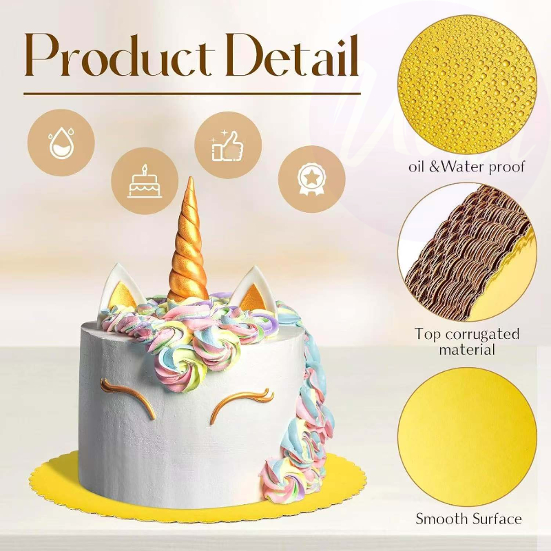 10″ Golden Round Cake Paper Pad with Handle – UVan Enterprises LTD ...